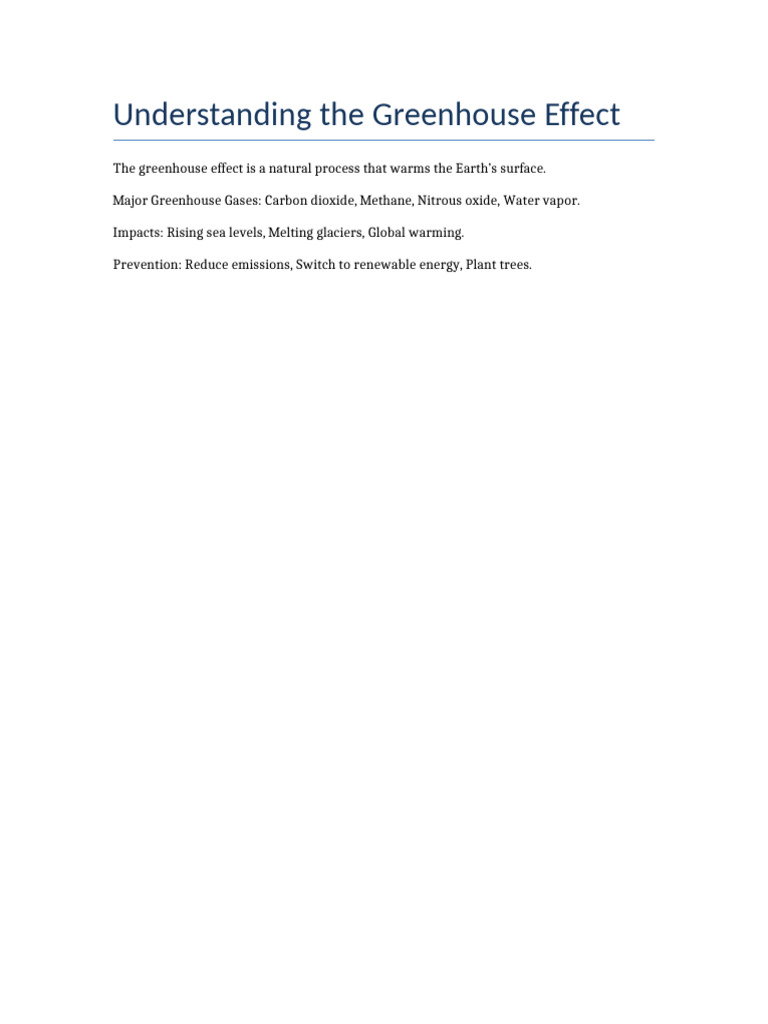The Greenhouse Effect Explained | PDF