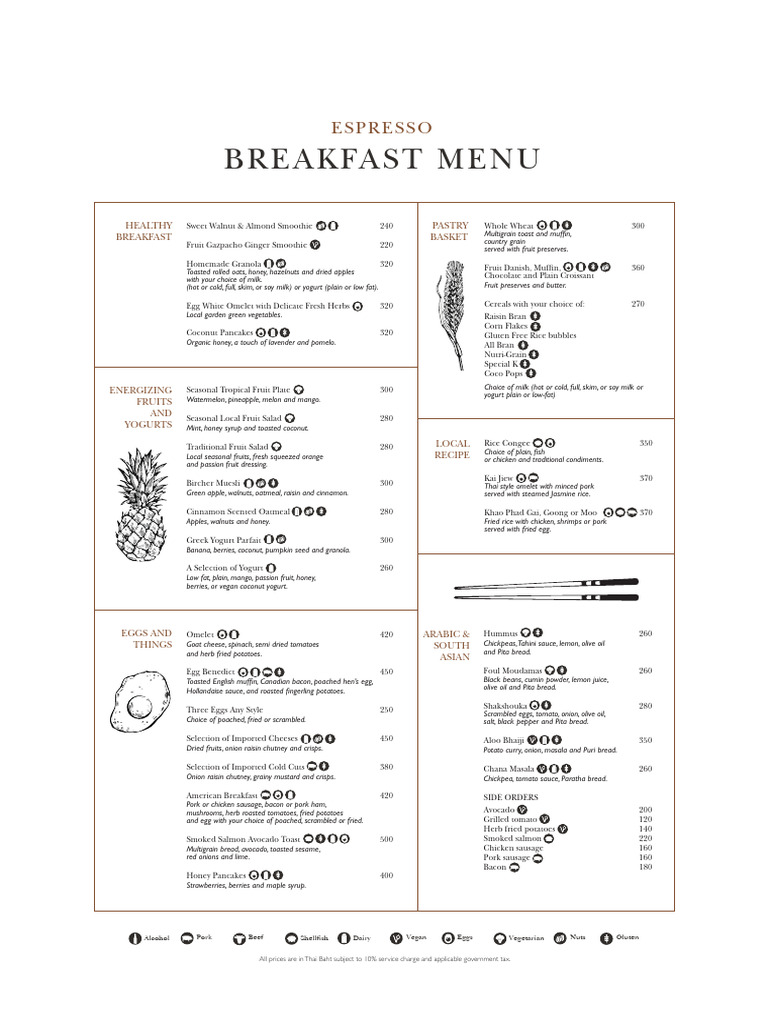 4 Espresso Breakfast Menu | PDF | Oatmeal | Pancake