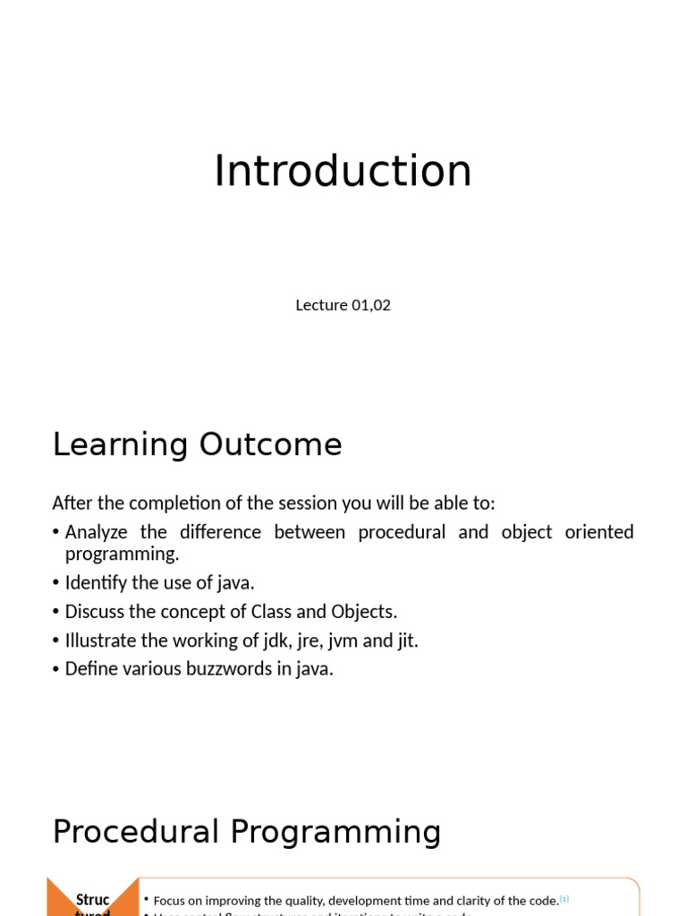 OOPs - Lecture 01 - 02 - Introduction | PDF | Java Virtual Machine | Class (Computer Programming)