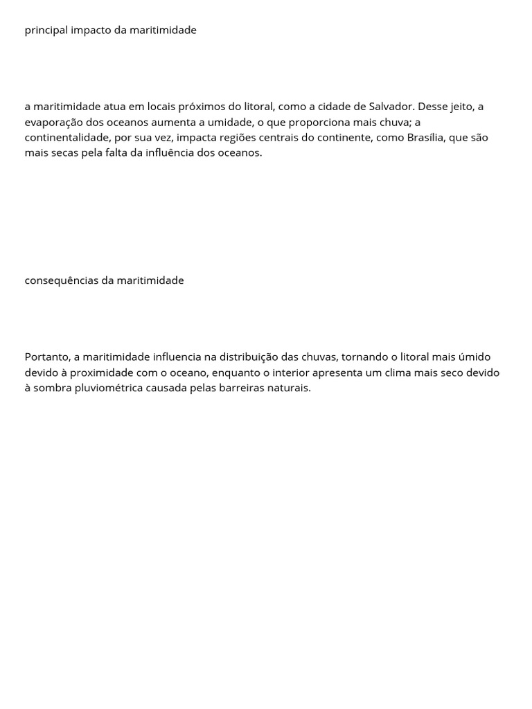Principal Impacto Da Maritimidade | PDF