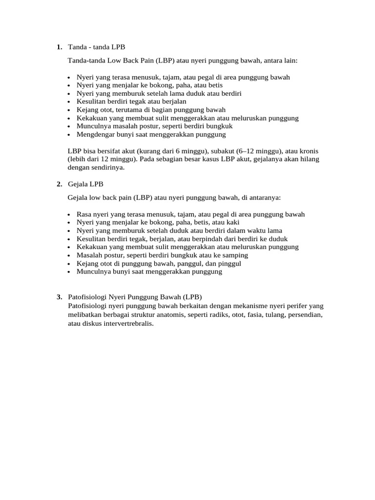 Tanda, Gejala LPB | PDF