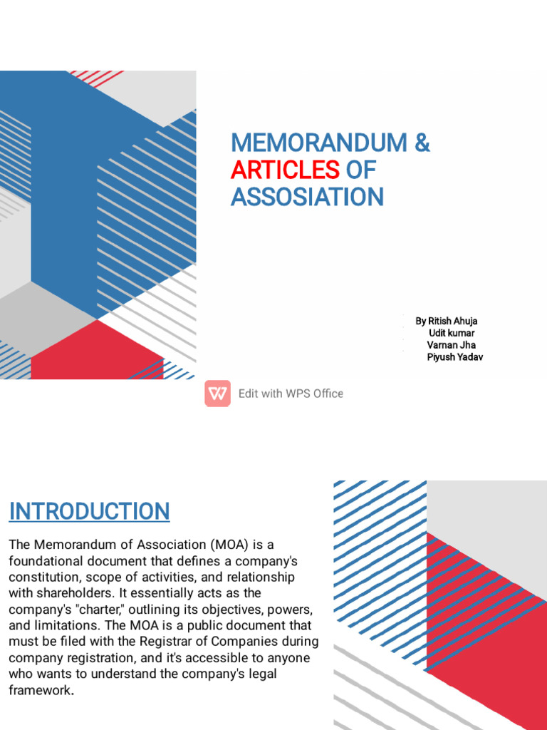 Moa and Aoa Presentaton 2 | PDF | Articles Of Association | Business