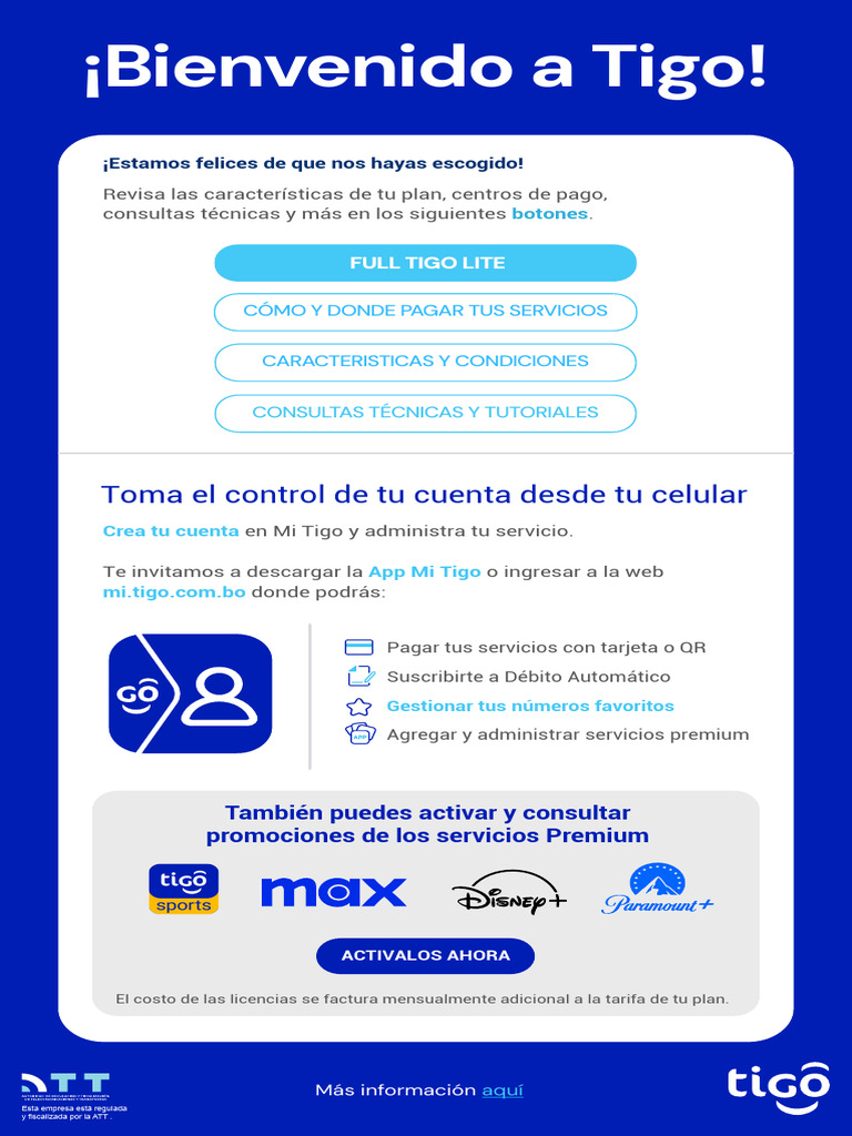 Planes y Servicios de Tigo Lite | PDF