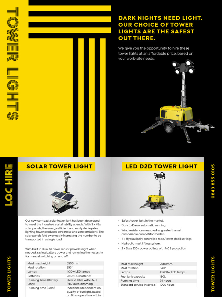 Affordable Tower Light Hire Options | PDF | Solar Panel | Solar Power