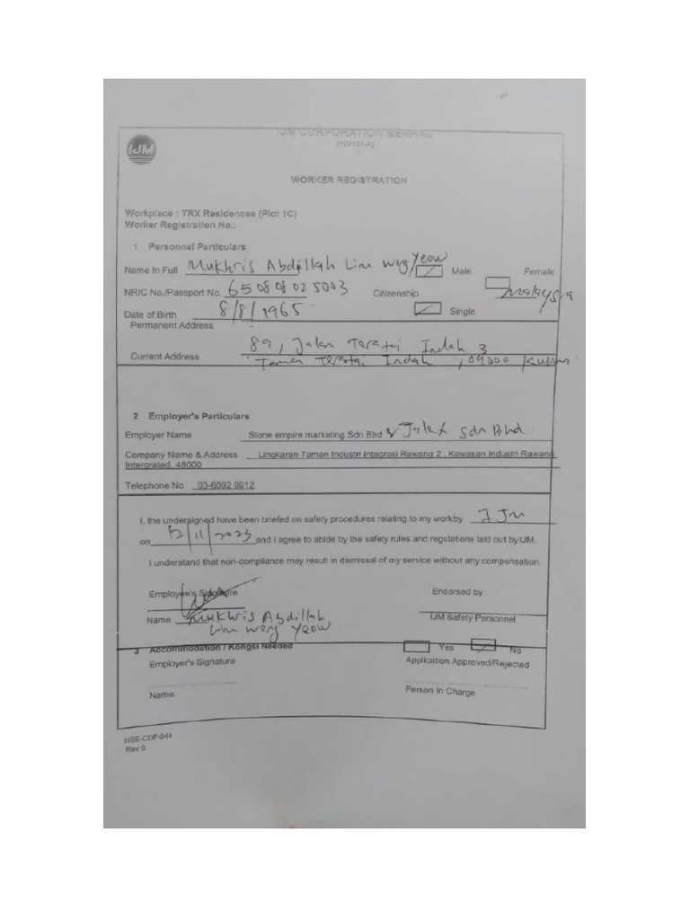 Worker Registration and Ppe Isurance and Induction Registration JALEX ...