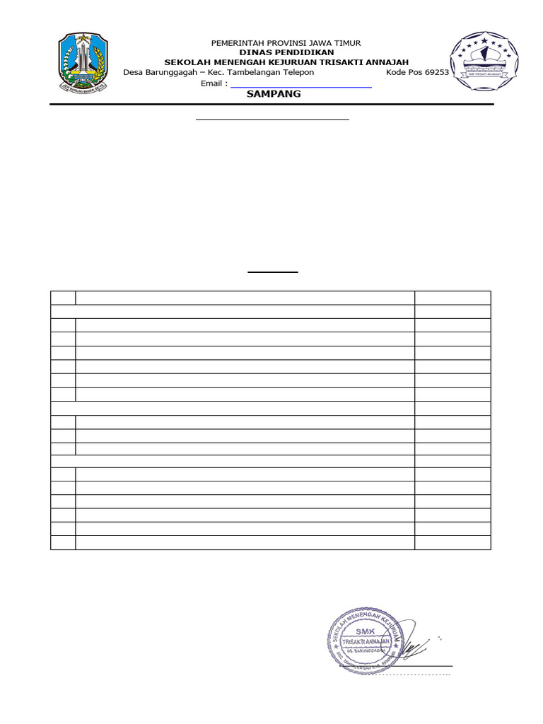 Surat Keterangan Lulus SMK Trisakti Annajah | PDF