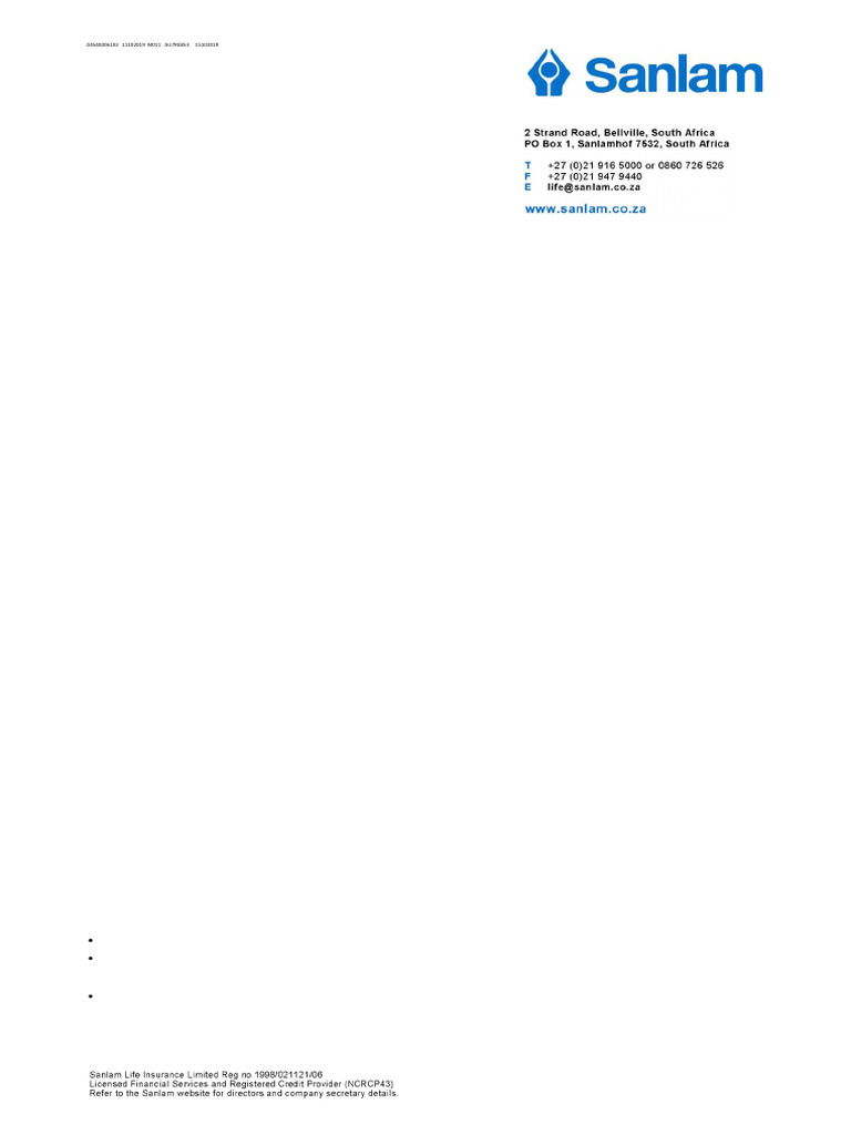 Sanlam Statement | PDF
