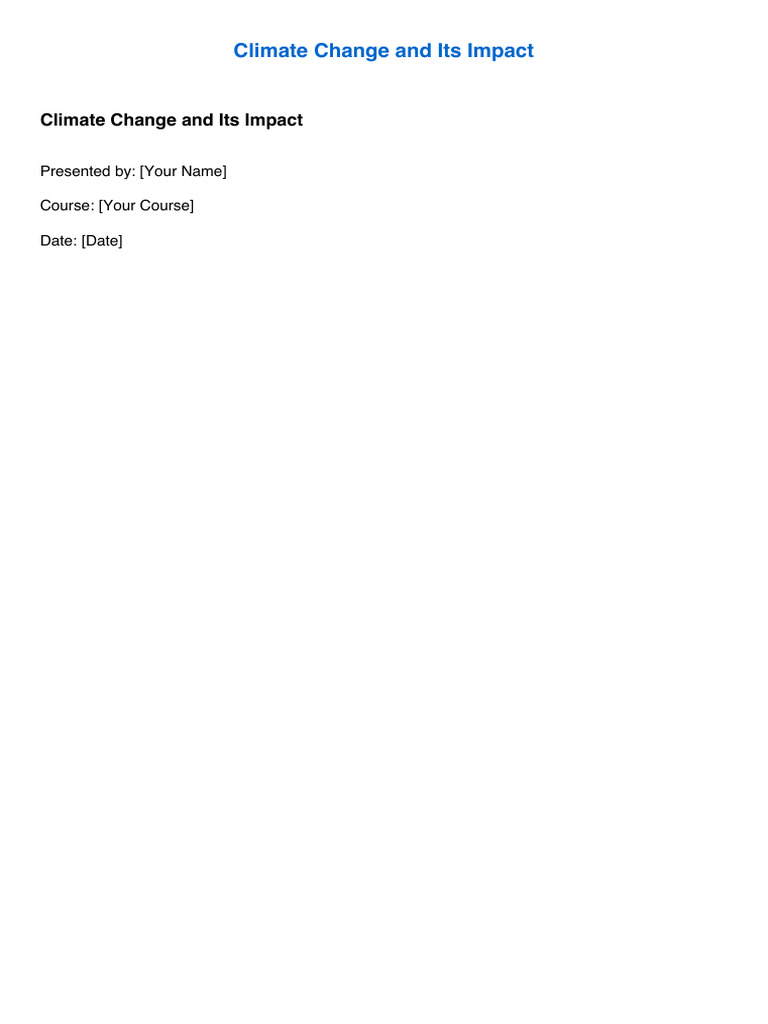 Understanding Climate Change Effects | PDF