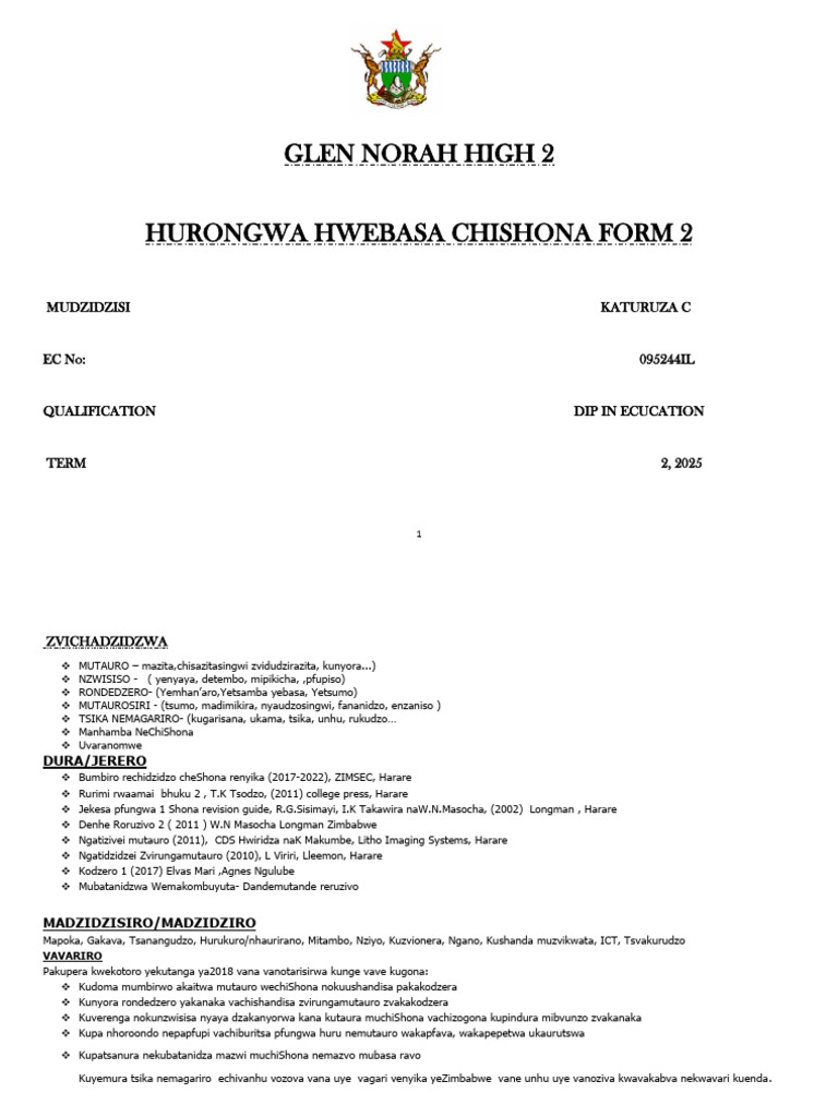 Shona Project Guidelines for Students | PDF