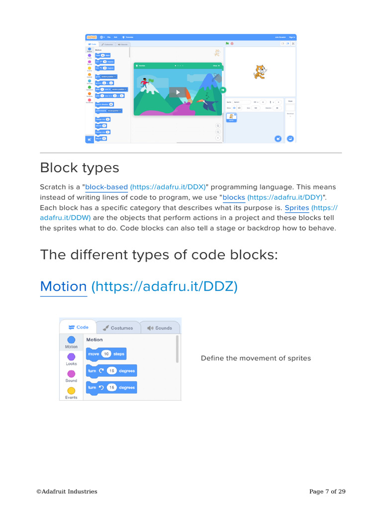 Scratch Block Categories | PDF | Interface (Computing) | Scratch (Programming Language)