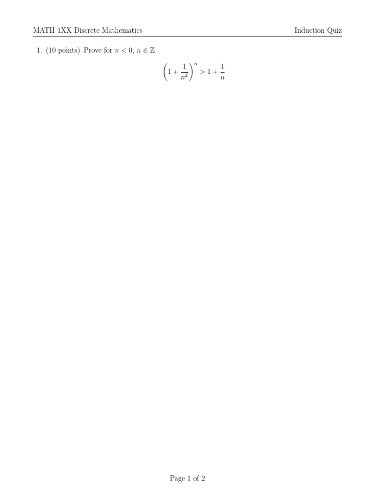 Induction Quiz | PDF
