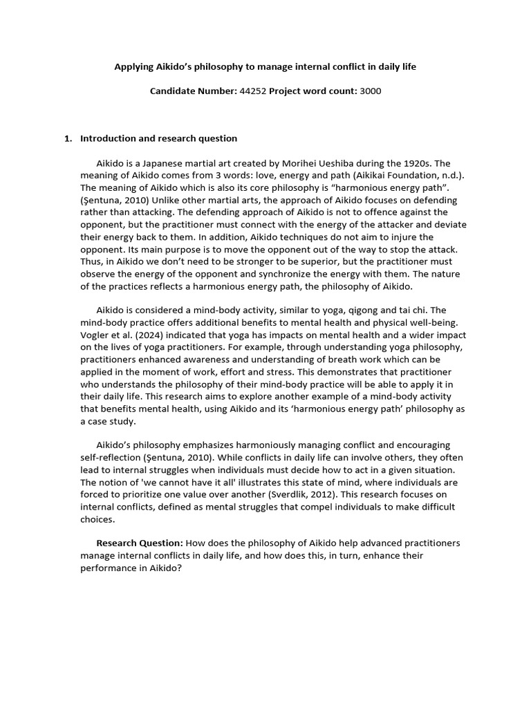 Aikido and Internal Conflict Management | PDF | Aikido