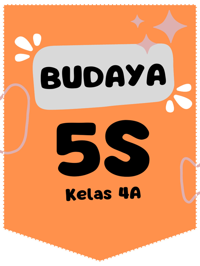 Budaya 5S Senyum Salam Sapa Sopan Santun Bendera Bunting Kelas Pink ...