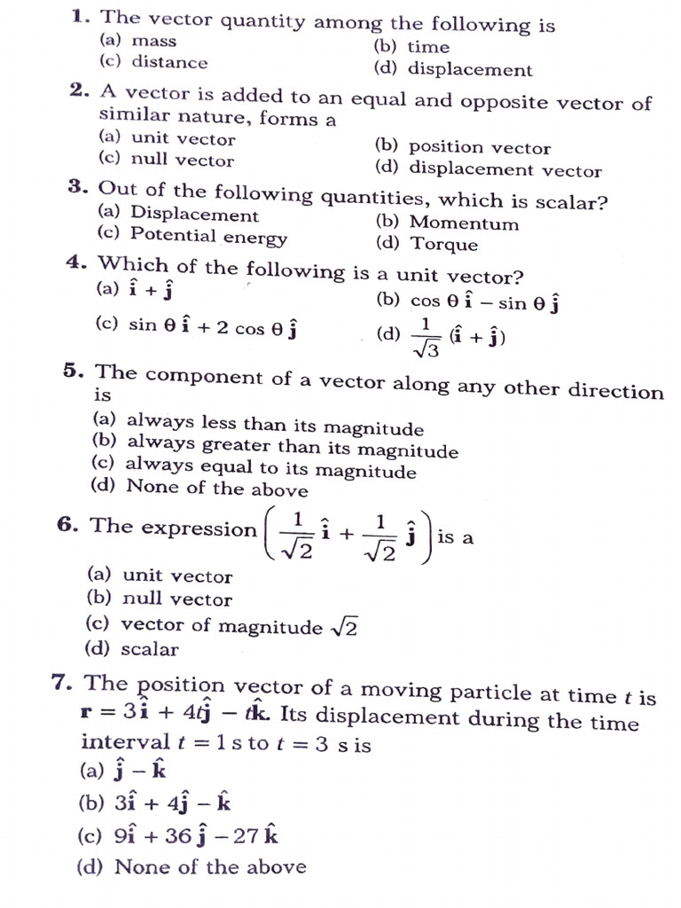 Vector Concepts and Properties Explained | PDF | Euclidean Vector ...