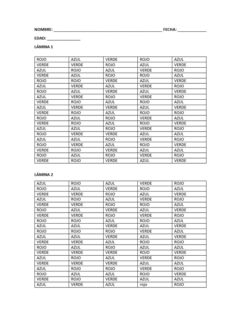 Protocolo Stroop | PDF