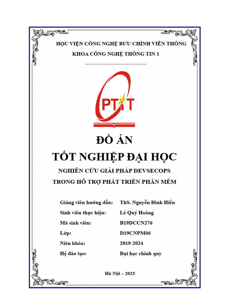 Do An Le Quy Hoang D19 CNPM | PDF