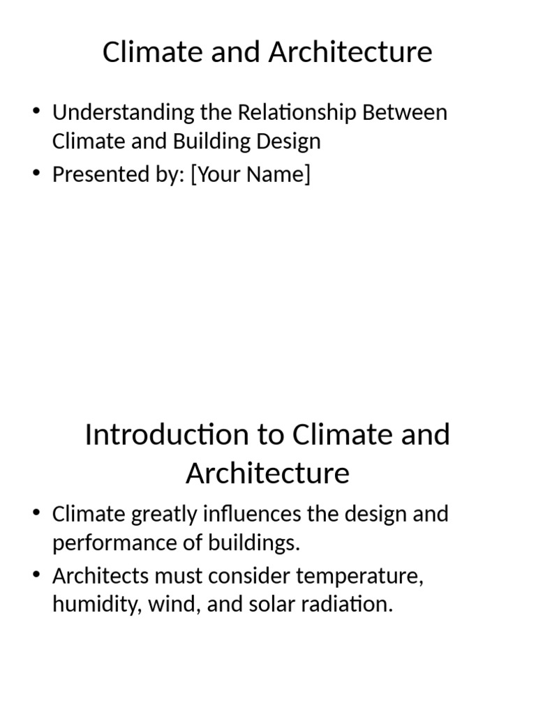 Climate-Responsive Architecture Strategies | PDF