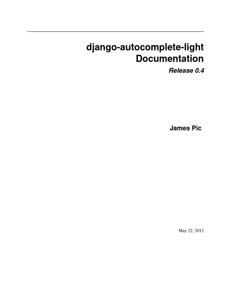 Django Autocomplete Light | PDF | Java Script | Html