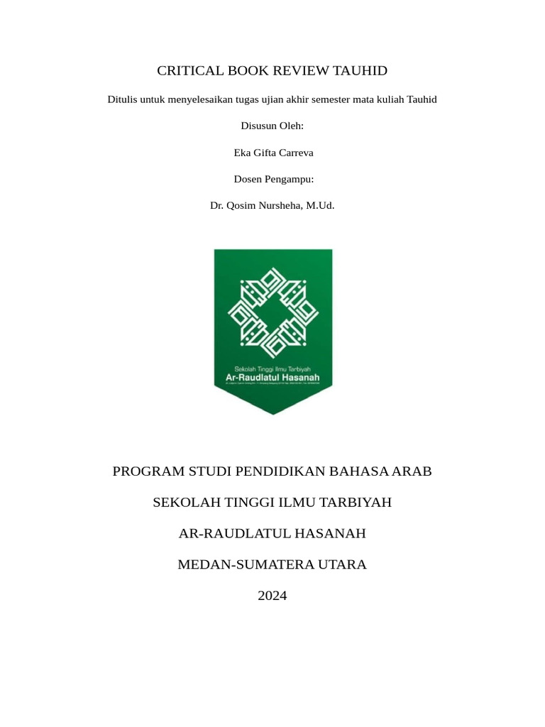 Uas CBR Tauhid (Eka Gifta Carreva) | PDF