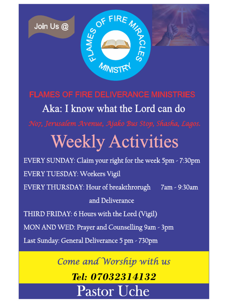 Flames of Fire Deliverance Miracles Ministry Banner | PDF