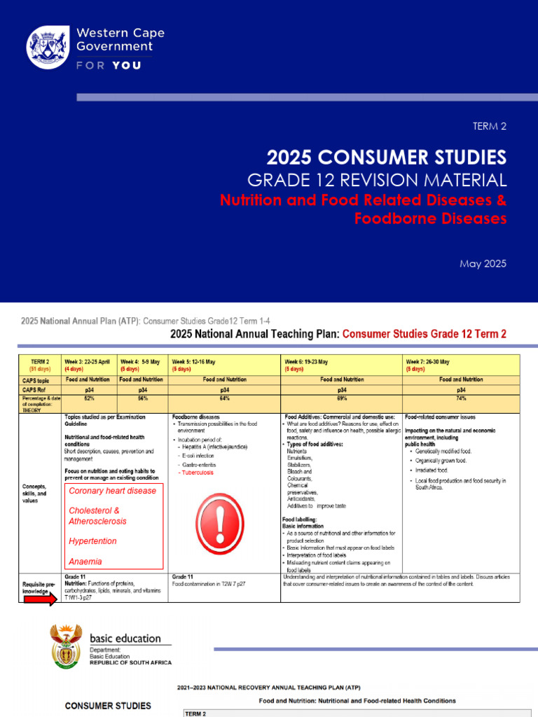 Grade 12 Nutrition & Disease Revision Guide | PDF | Fat | Atherosclerosis