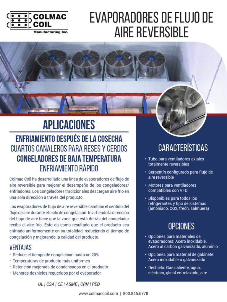 Evaporadores Flujo de Aire Reversible Gral | PDF | Ingeniería mecánica ...