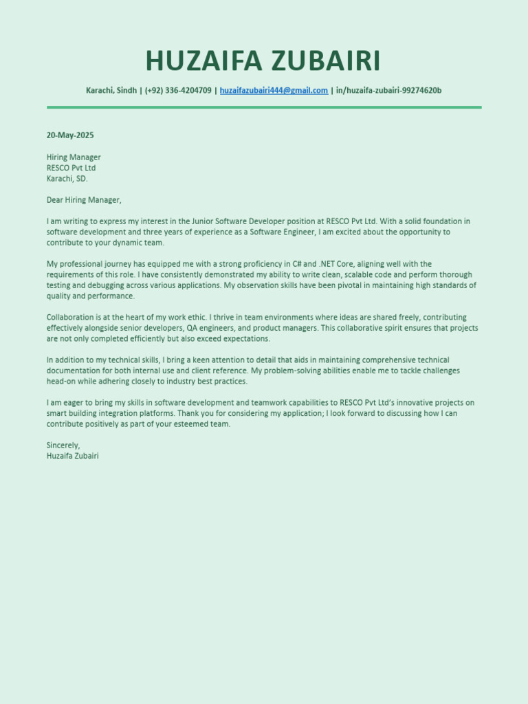 Brief Cover Letter | PDF