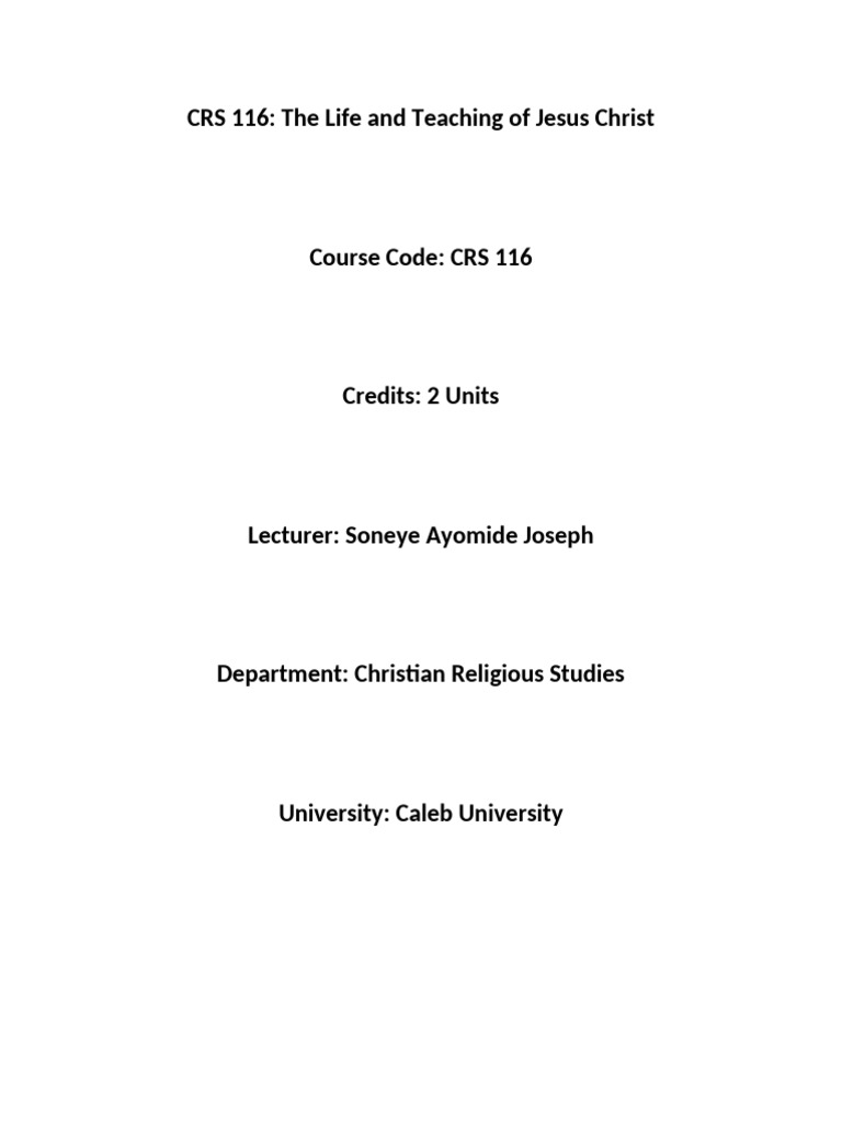 The Life and Teaching of Jesus Christ | PDF | Jesus | Resurrection Of Jesus