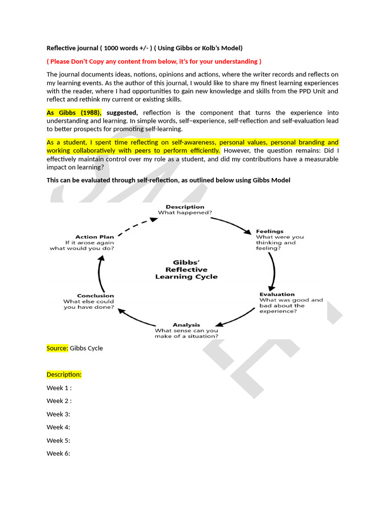Reflective Journal Template | PDF