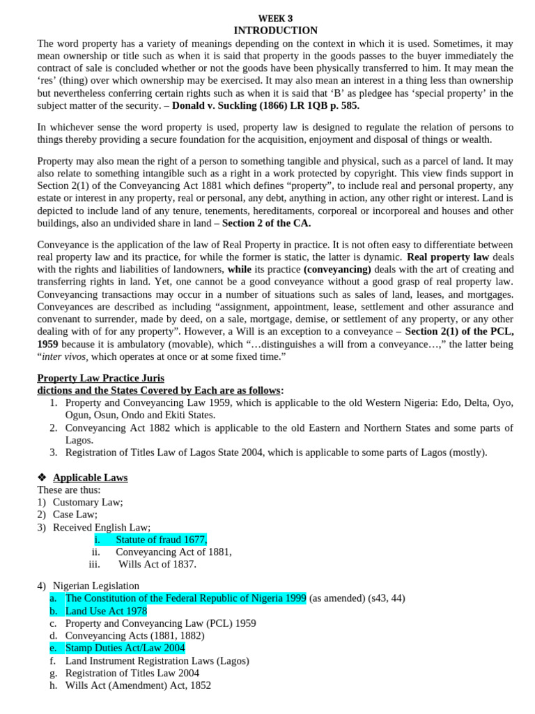 Property Law Practice Notes | PDF | Leasehold Estate | Assignment (Law)