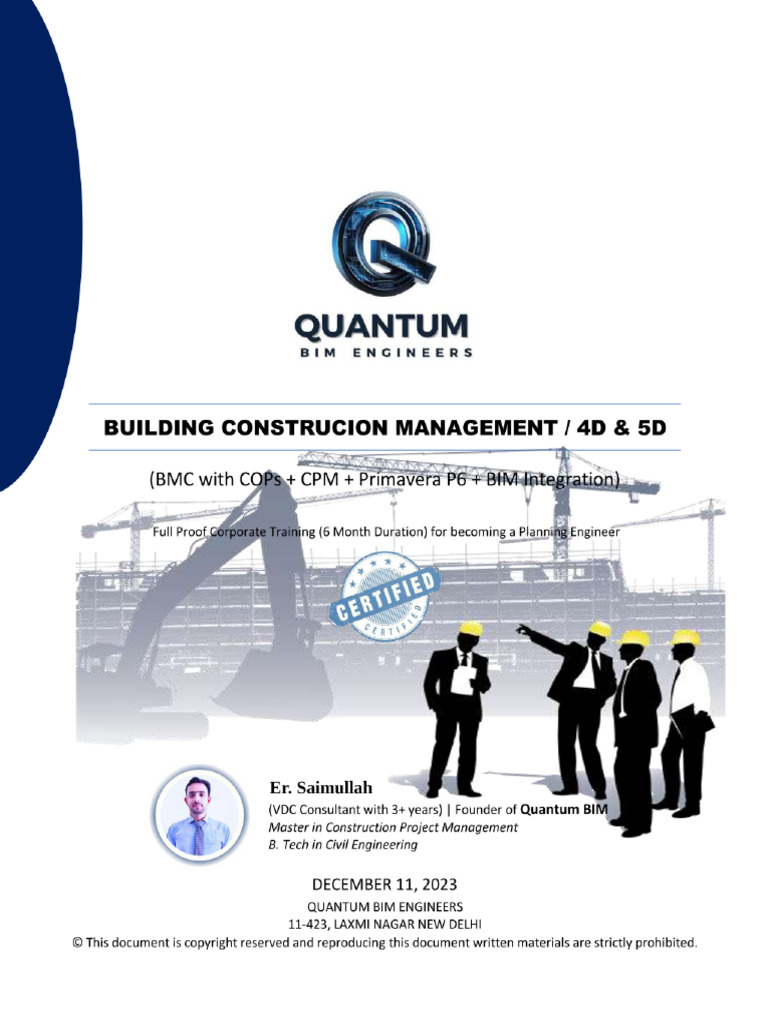 Building Construction Management Syllabus | PDF