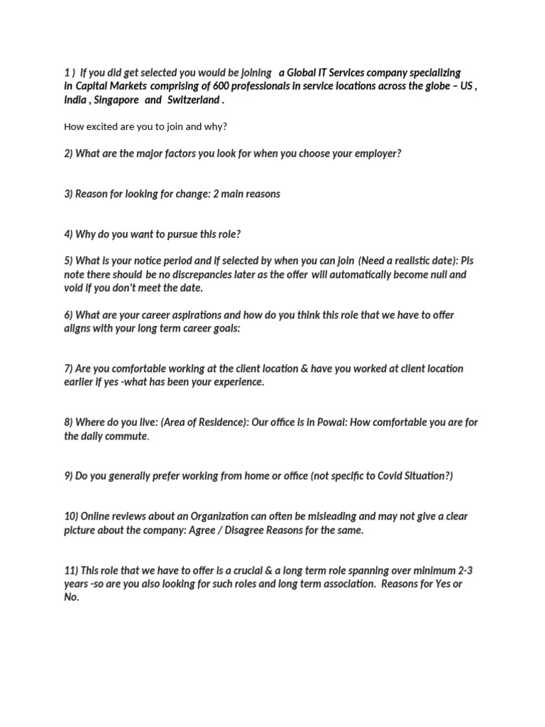 Mumbai Job Interview Insights | PDF