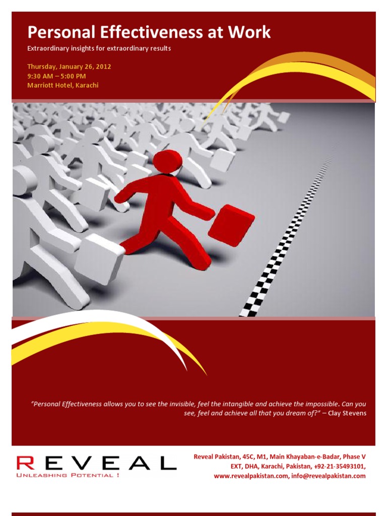 Personal Effectiveness Workshop Karachi | PDF | Business