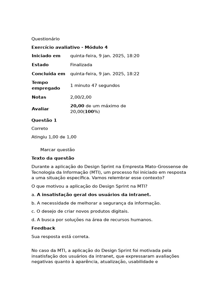 Exercício Avaliativo - Módulo 4 | PDF