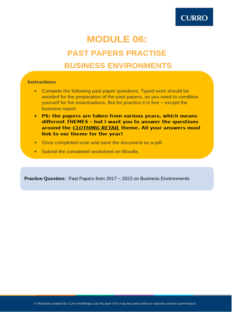 M06-Past Paper Questions - Gr12IEB - Worksheet | PDF | Sustainability | Swot Analysis