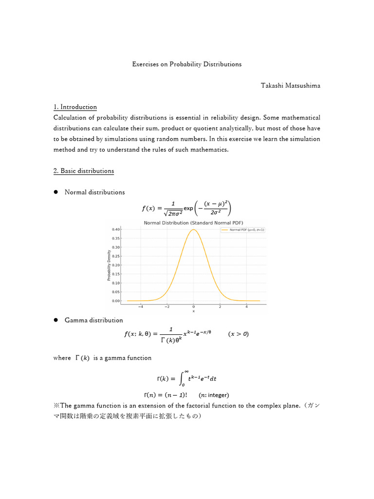 Probability Distributions Ver2 2025 0413 01 | PDF | Bending | Fourier Transform