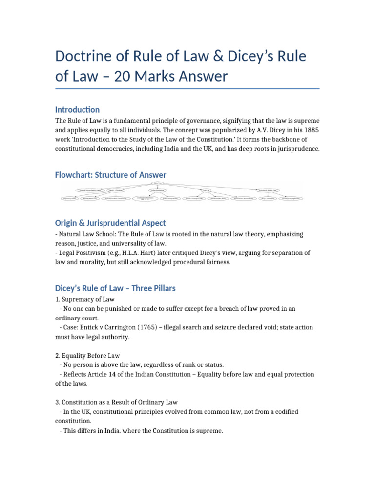 Understanding Dicey's Rule of Law | PDF | Rule Of Law | Constitution