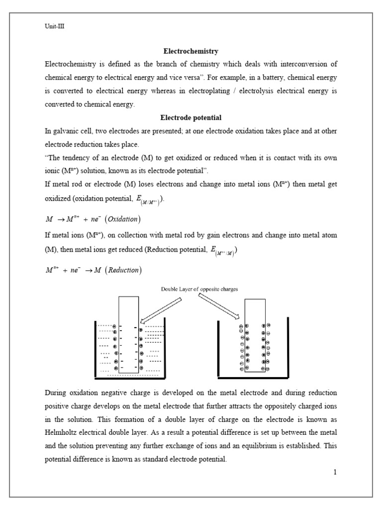 Units-III Electrochemistry and Corrosion | PDF | Corrosion | Anode