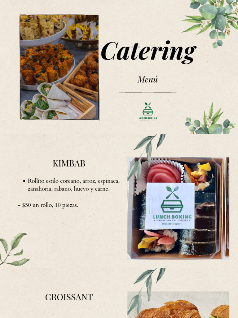 Menú de Catering Variado y Económico | PDF | Hamburguesas | ensalada