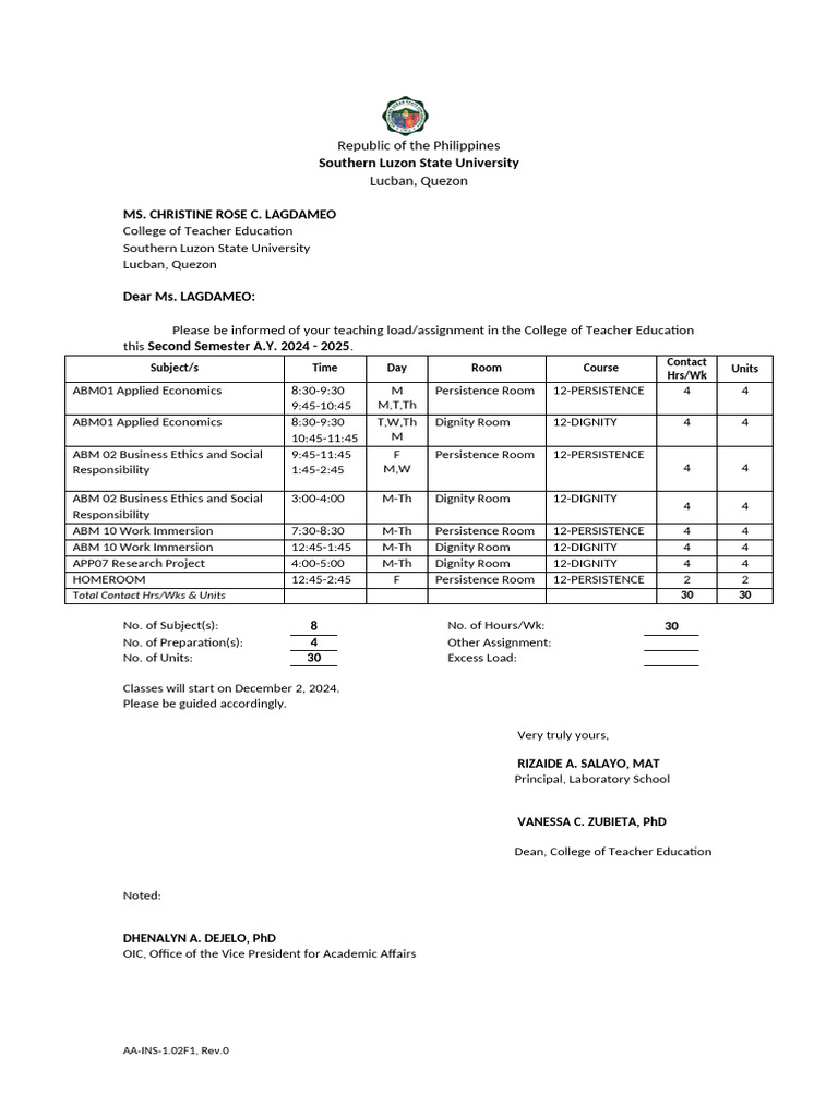 4 Teaching Assignment-Advice | PDF