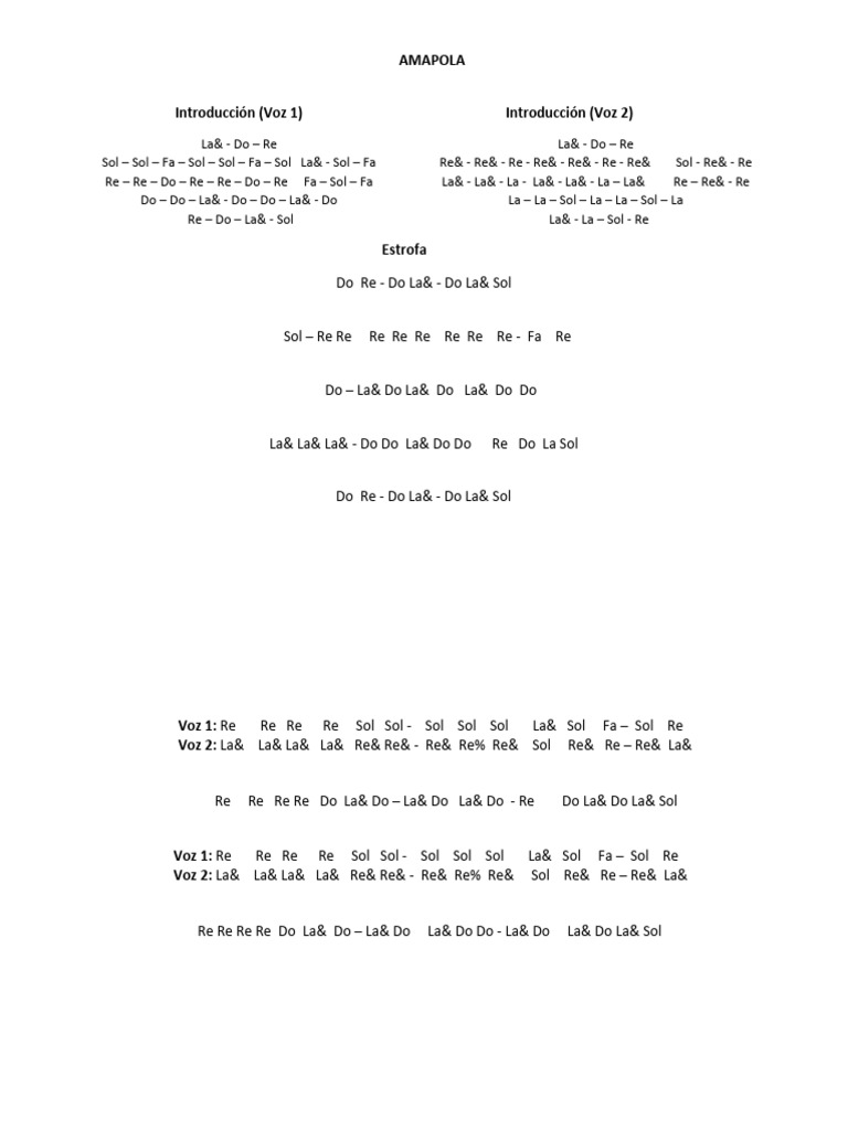 Notación Amapola | PDF