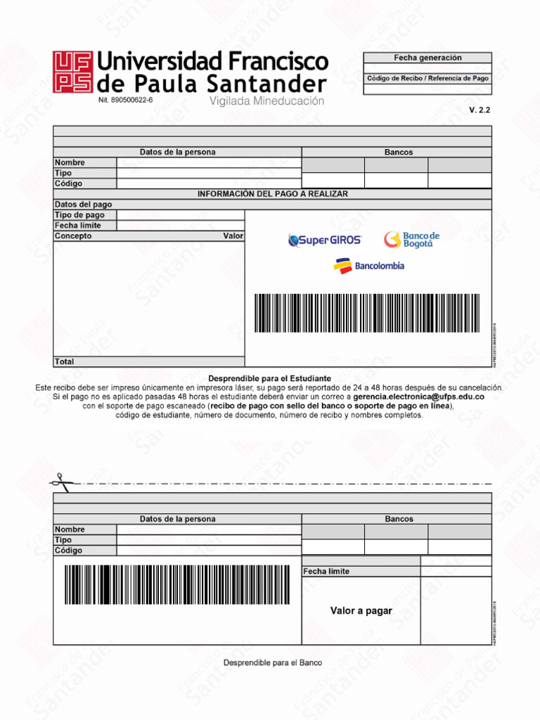 Recibo de Pago Ingeniería Civil 2025 | PDF