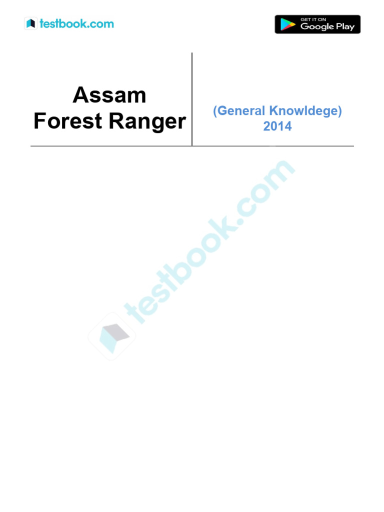 Assam Forest Ranger (General Knowledge) 2014 English | PDF