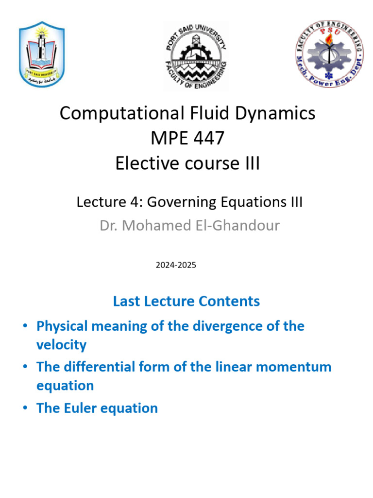 L4 Governing EquationsIII | PDF | Fluid Dynamics | Force