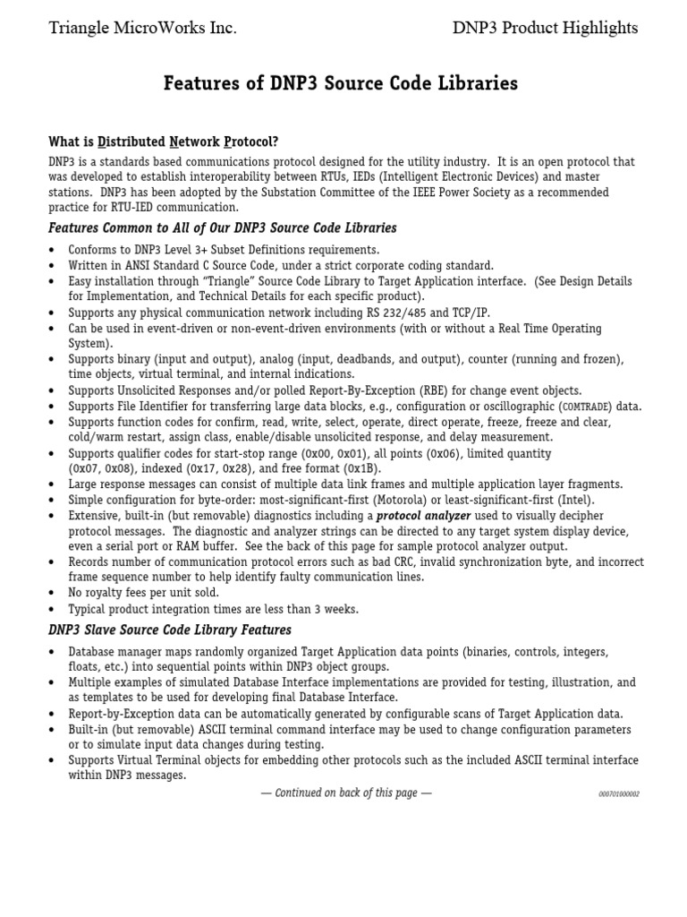 DNP3 Source Code Libraries | PDF | Computer Terminal | Library (Computing)