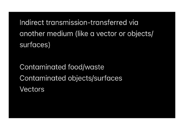 Indirect Transmission of Diseases Biology | PDF