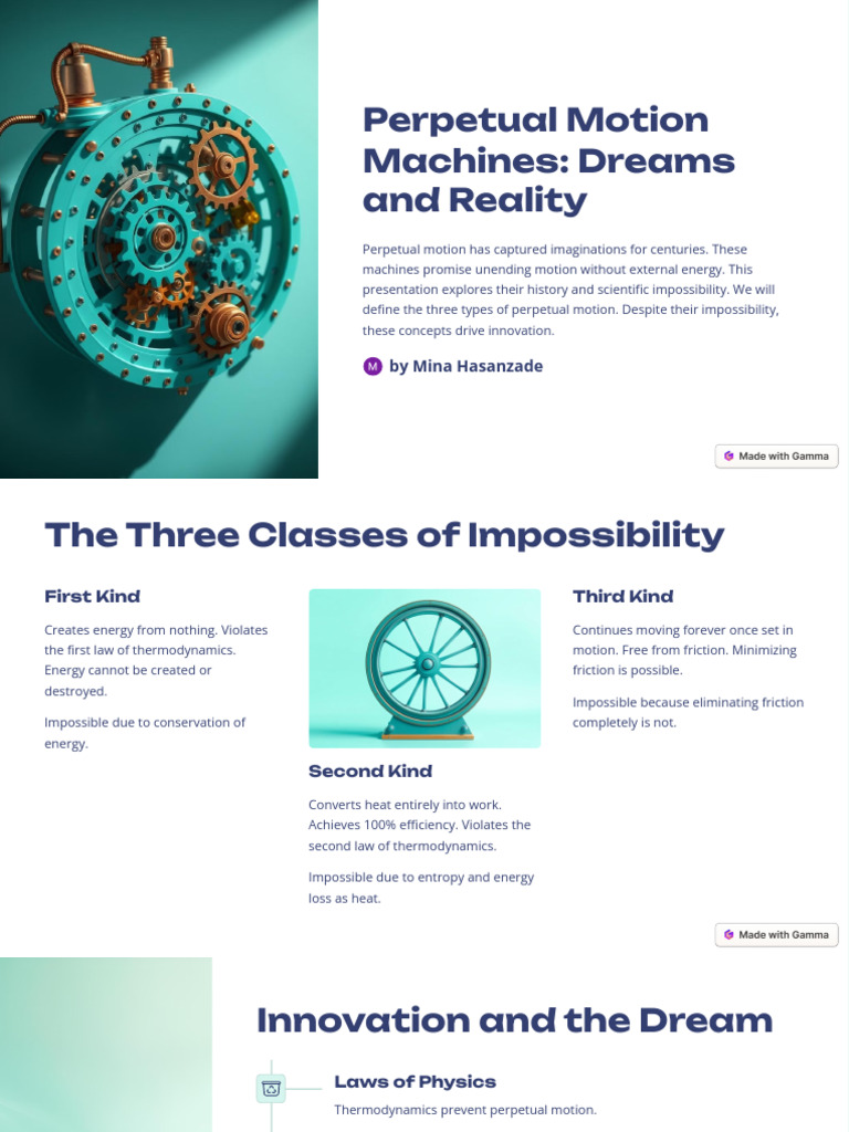 Perpetual Motion Machines Dreams and Reality | PDF