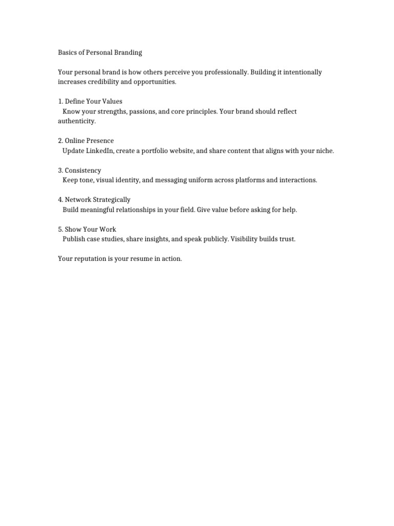 Essentials of Personal Branding | PDF