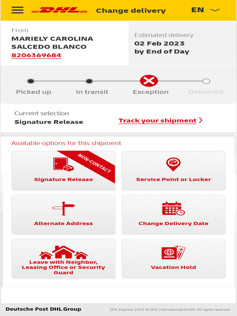 Change Delivery Options for DHL | PDF