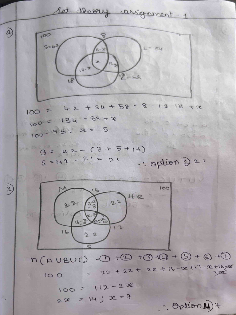 Set Theory Assignment 1 | PDF